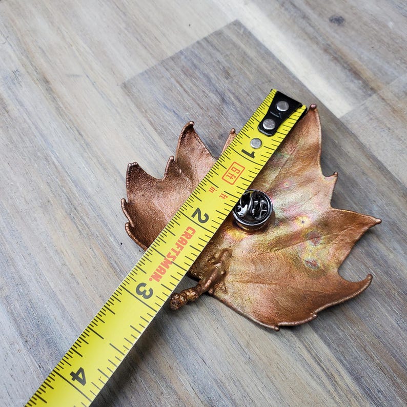 Copper Electroformed Sycamore Leaf Pin With Flame Painted Patina. Real ...