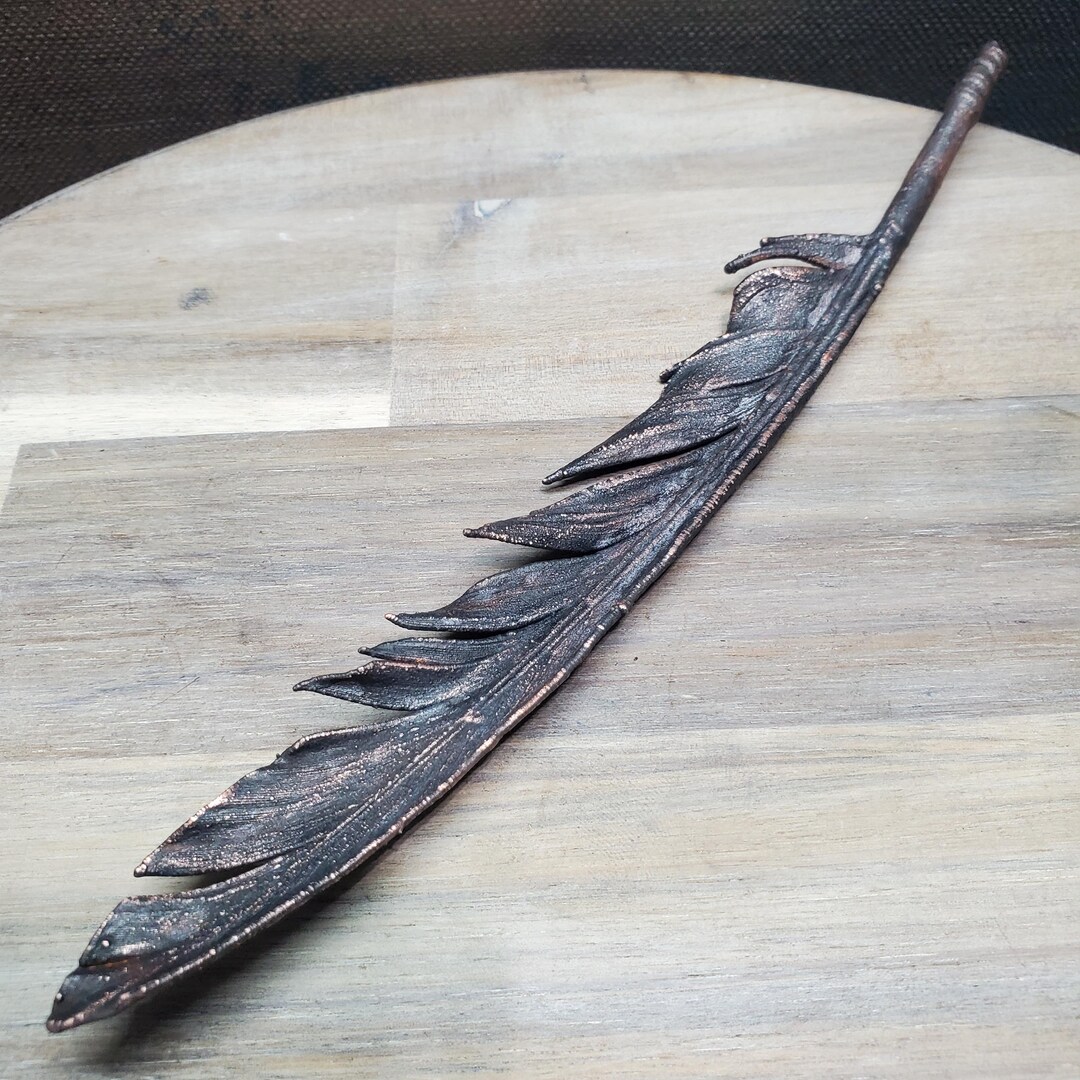 Copper Electroformed Feather With a Dark Patina. Real Copper Plated ...