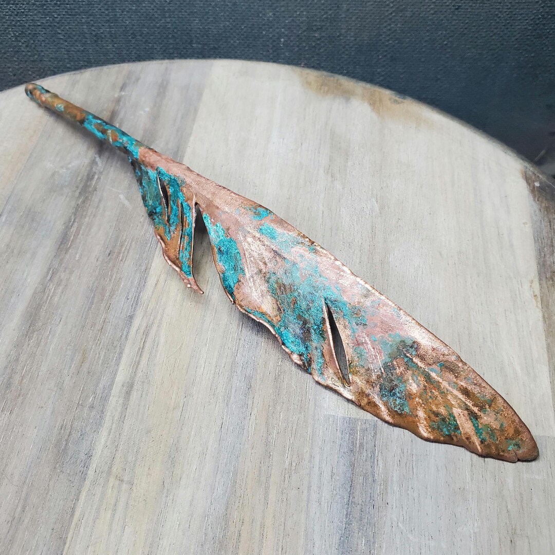Copper Electroformed Feather With Patina. Real Feather That's Been ...