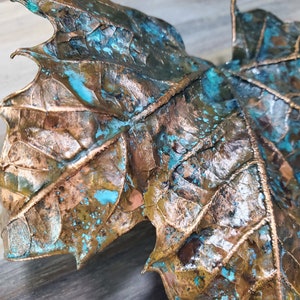 Copper Plated Sycamore Leaf With a Forced Salt Patina. Copper ...