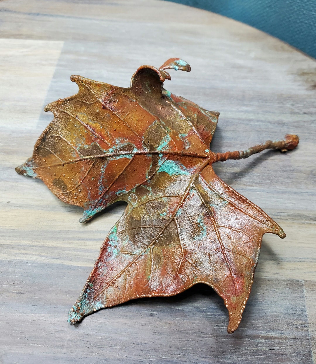 Copper Plated Sycamore Leaf. Copper Electroformed Leaf With Force ...