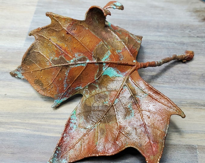 Copper Plated Sycamore Leaf. Copper Electroformed Leaf With Force ...
