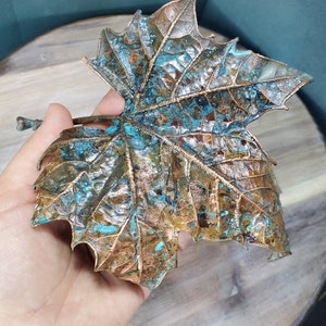 Copper Plated Sycamore Leaf With a Forced Salt Patina. Copper ...