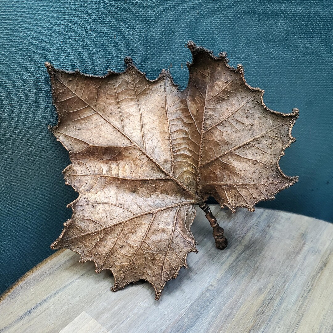 Copper Plated Sycamore Leaf. Copper Electroformed Leaf. Turning Real ...