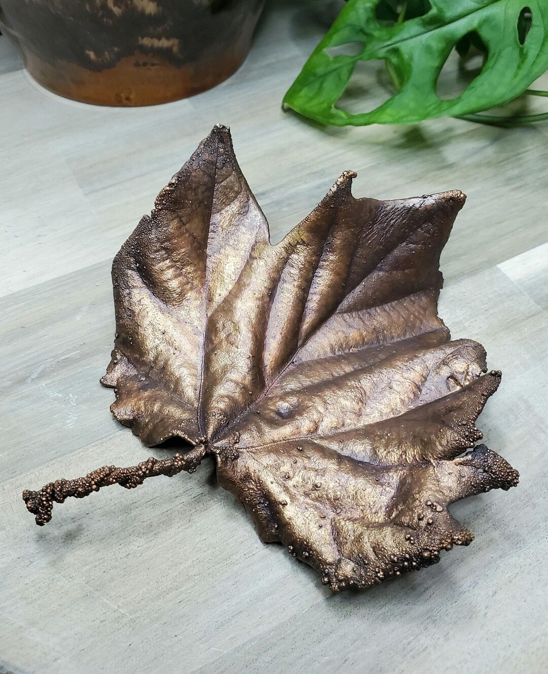 Real Copper Plated Sycamore Leaf. Electroformed Leaf. Turning Real ...
