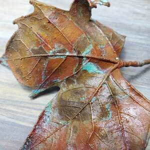 Copper Plated Sycamore Leaf. Copper Electroformed Leaf With Force ...