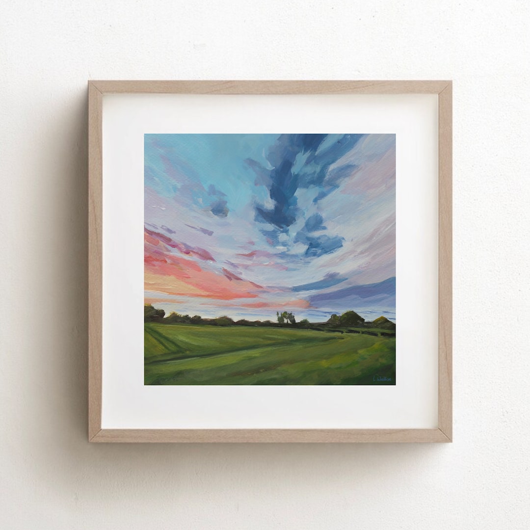 GLORIOUS EVENING Landscape Acrylic Fine Art Print, Abstract Wall Art ...