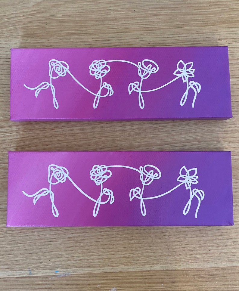 BTS Love Yourself Flowers Acrylic Painting - Etsy