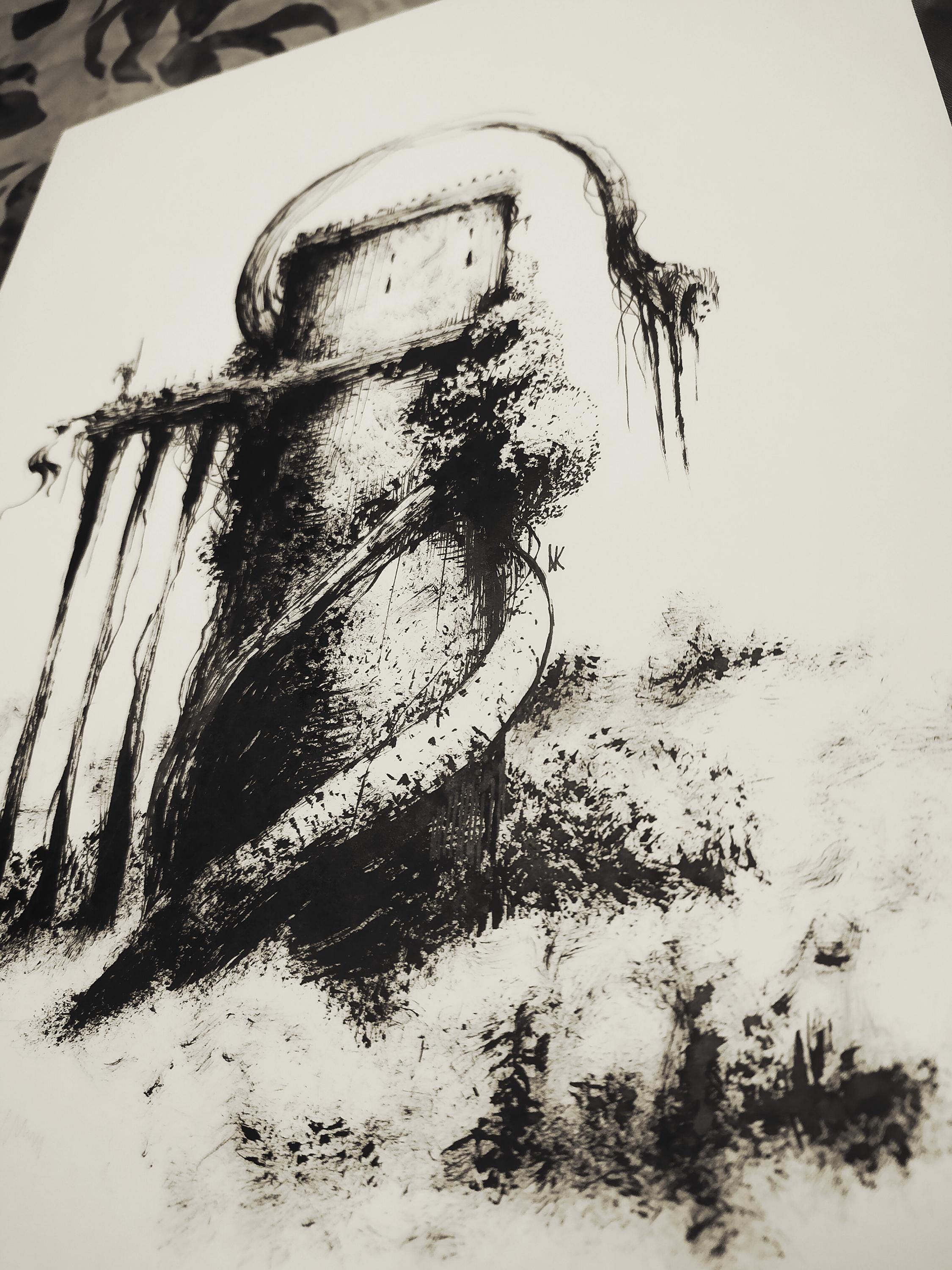 Tower of the Count, Original Dark Fantasy Drawing in Ink - Etsy