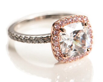Fake Pink Diamond Ring - Etsy
