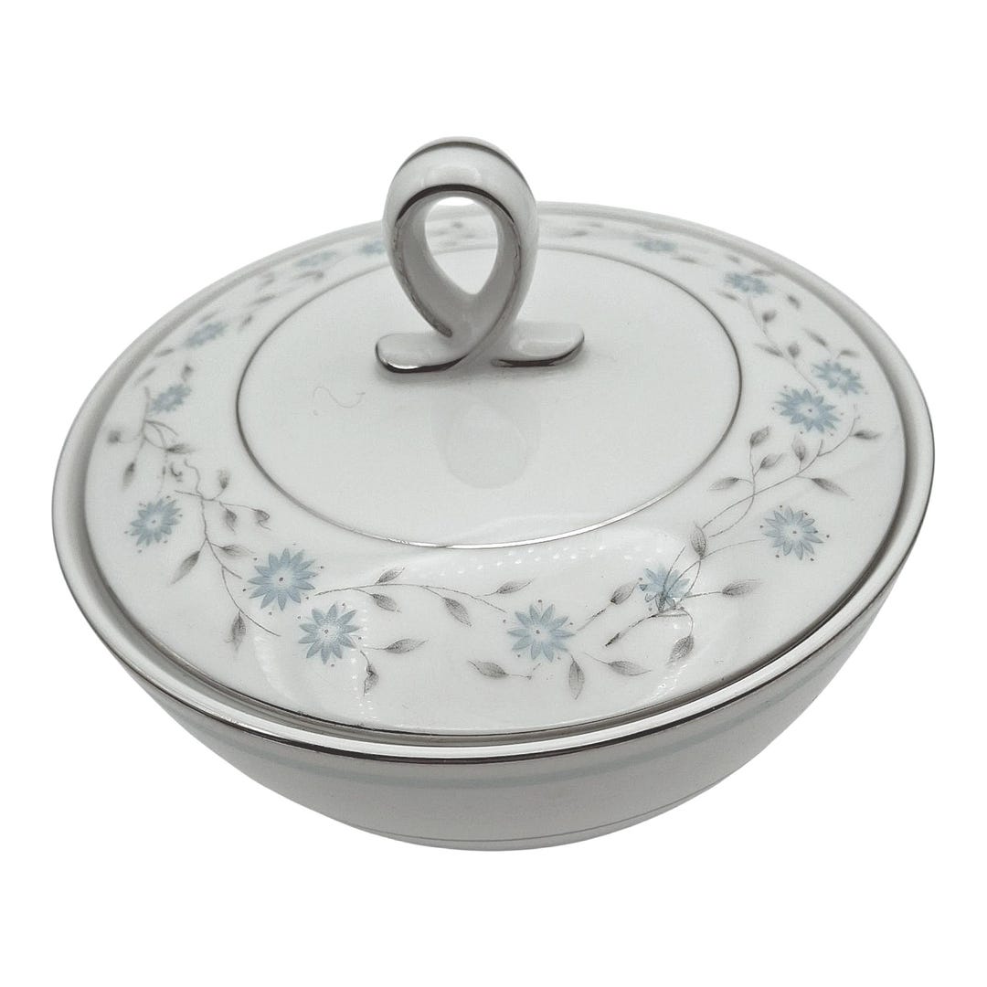 Narumi Fine China Blue Floral Platinum Trim Sugar Bowl With Lid - Etsy