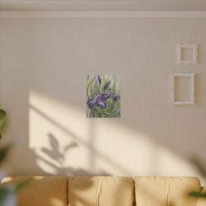 Purple Iris Textured Watercolor Print - Etsy