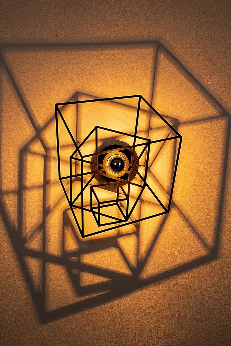 CUBE WALL DECOR Shadow Lamp Wooden Lamp Wall Shadow Lamp - Etsy