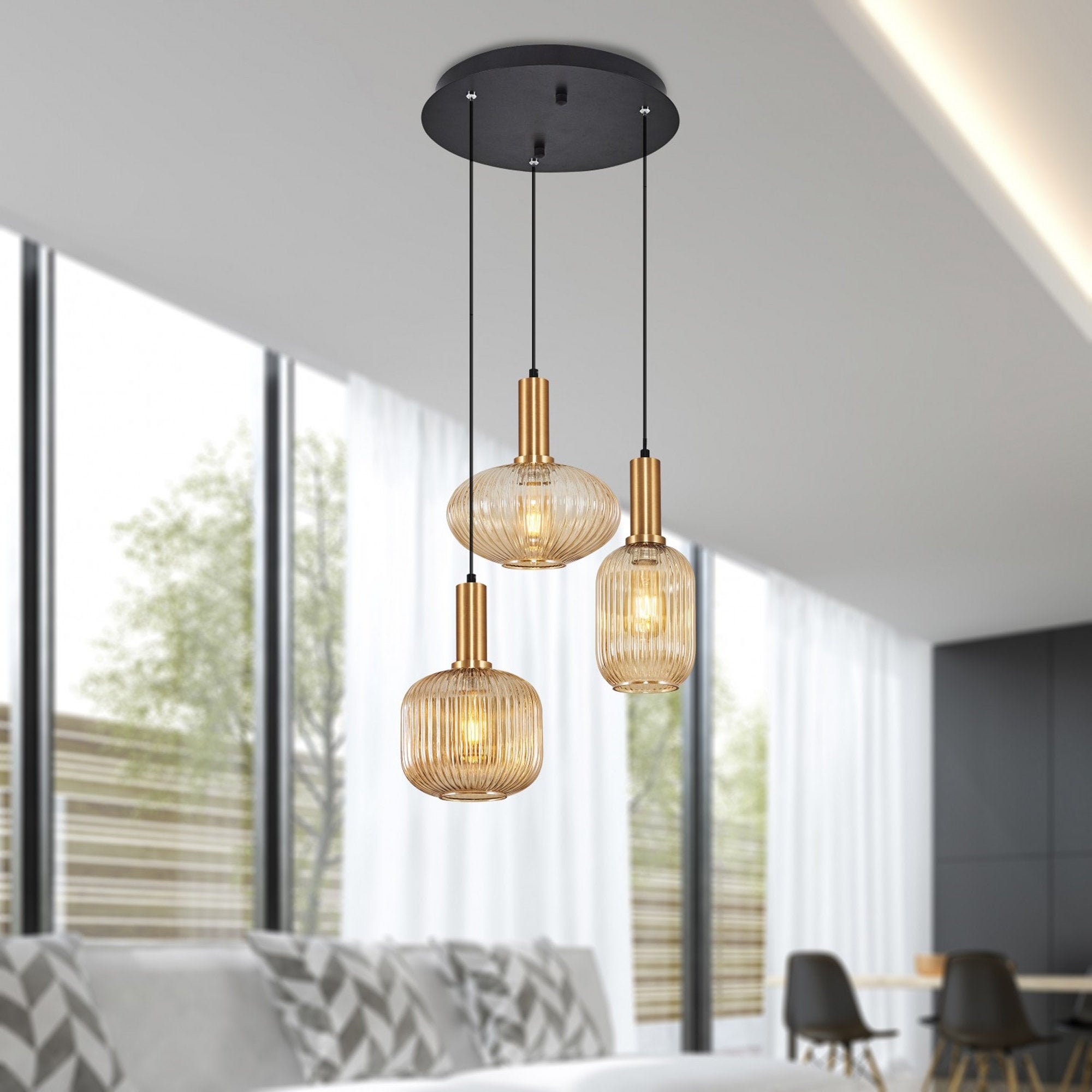 Large Glass Pendant Light for sale | Only 2 left at -65%