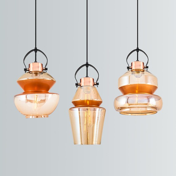 GLASS LIGHT, Pendant Light, Lighting Glass, Colored Glass Light, Unique ...