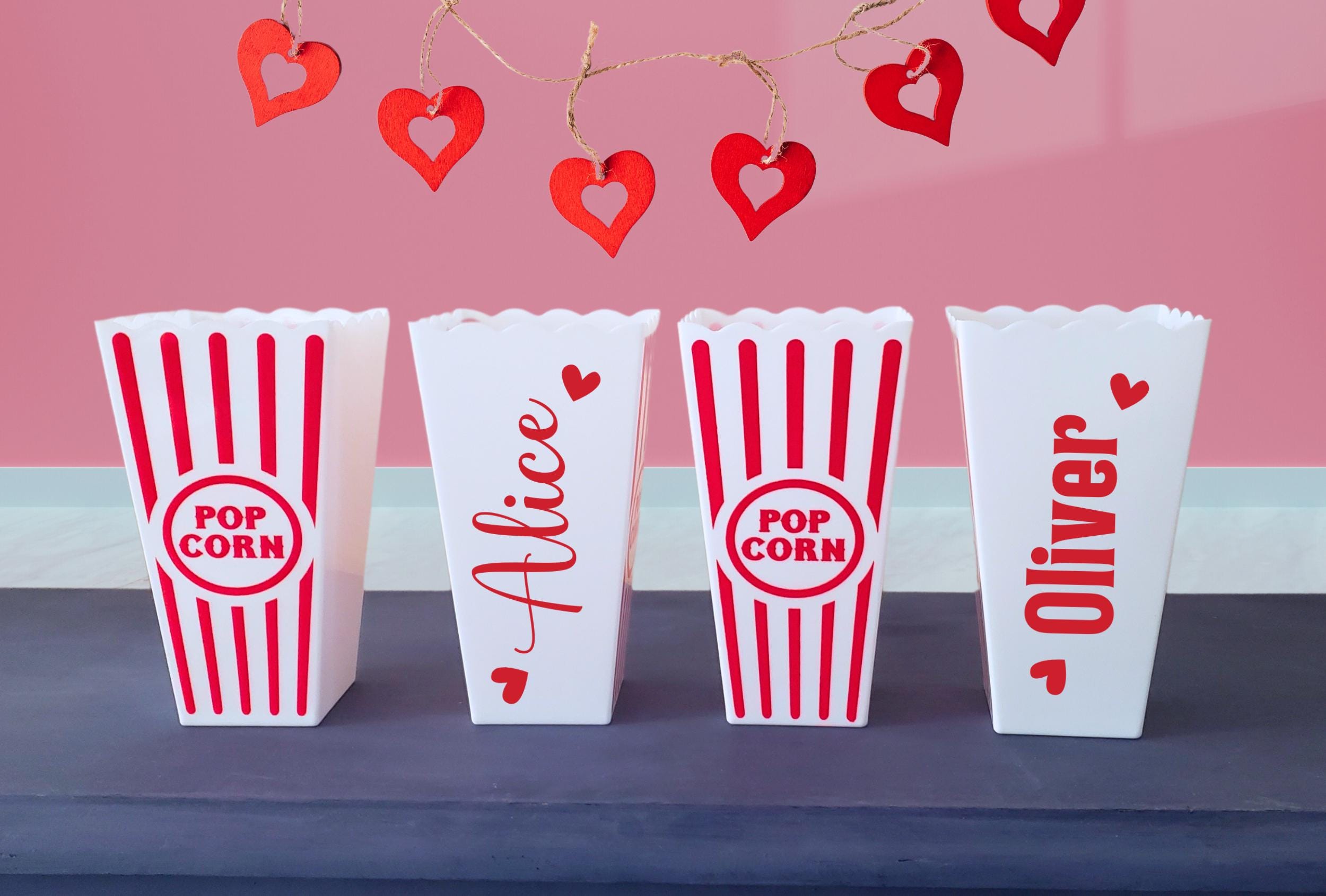 Valentine's Day Popcorn Container, Custom Name Popcorn Gift Bucket ...