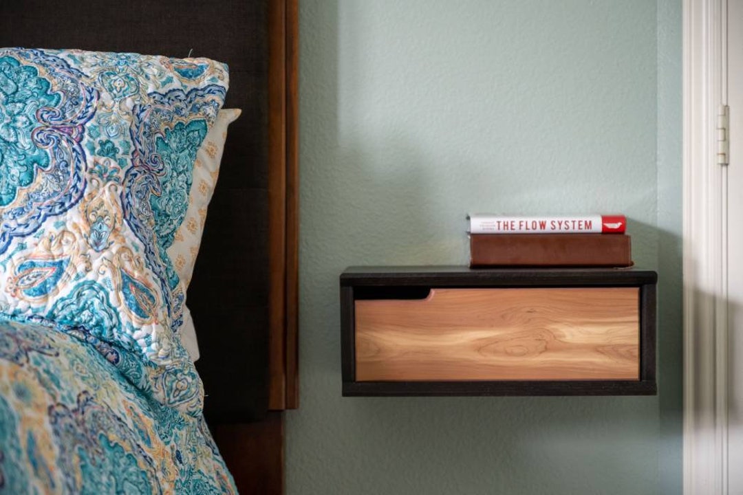 Single Handcrafted Floating Night Stand, Floating Shelf, With Drawer ...