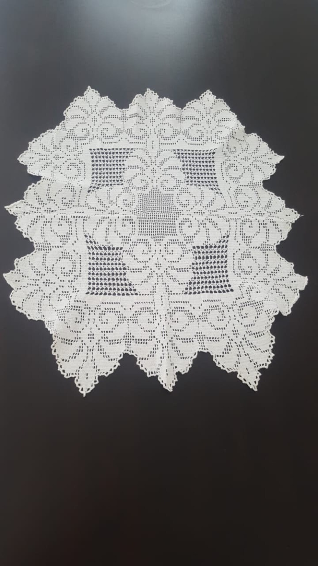 Round Hand-made White Tablecloth - Etsy