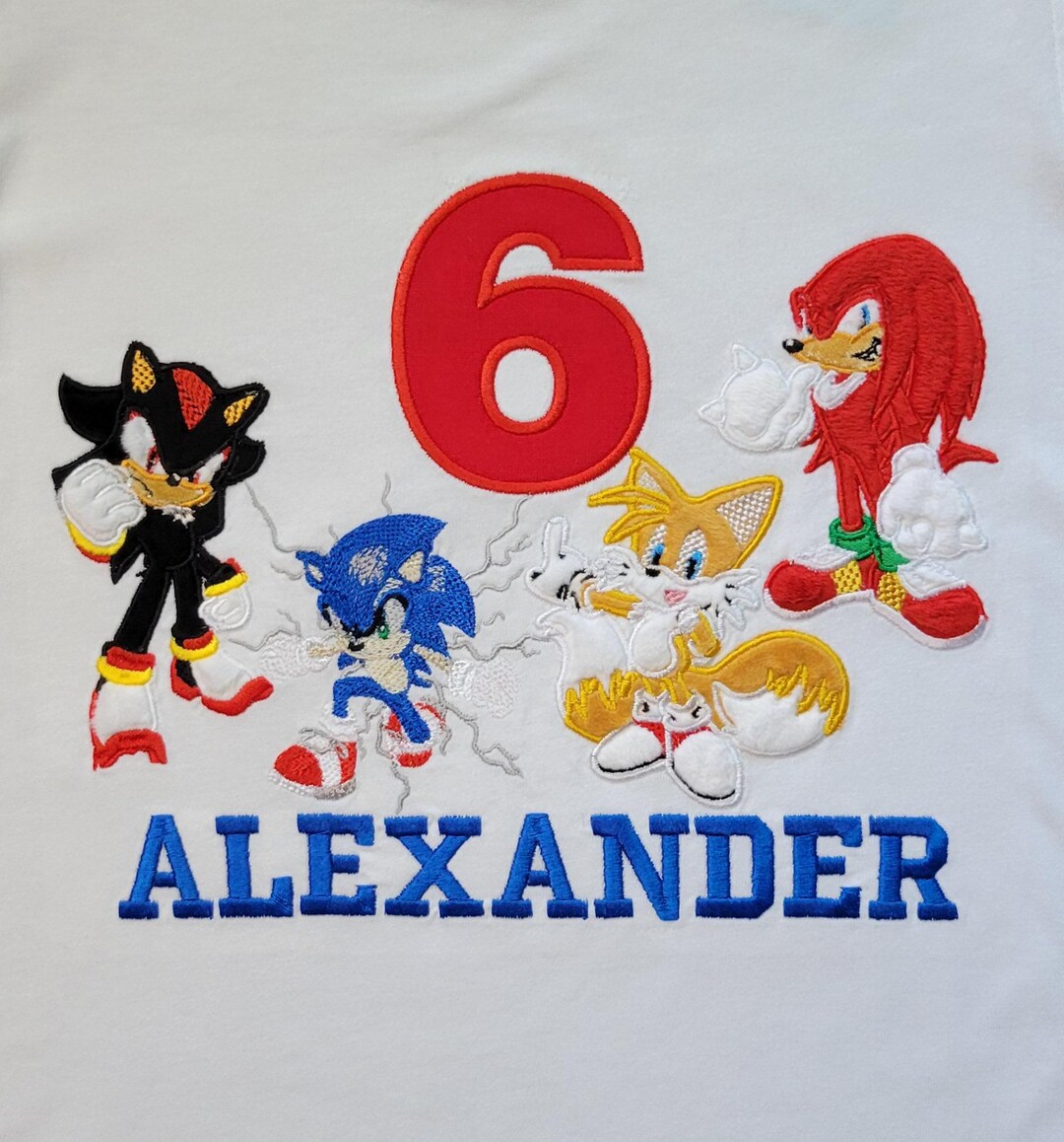 Sonic and Friends Birthday Shirt: Embroidered Cotton-blend Applique - Etsy