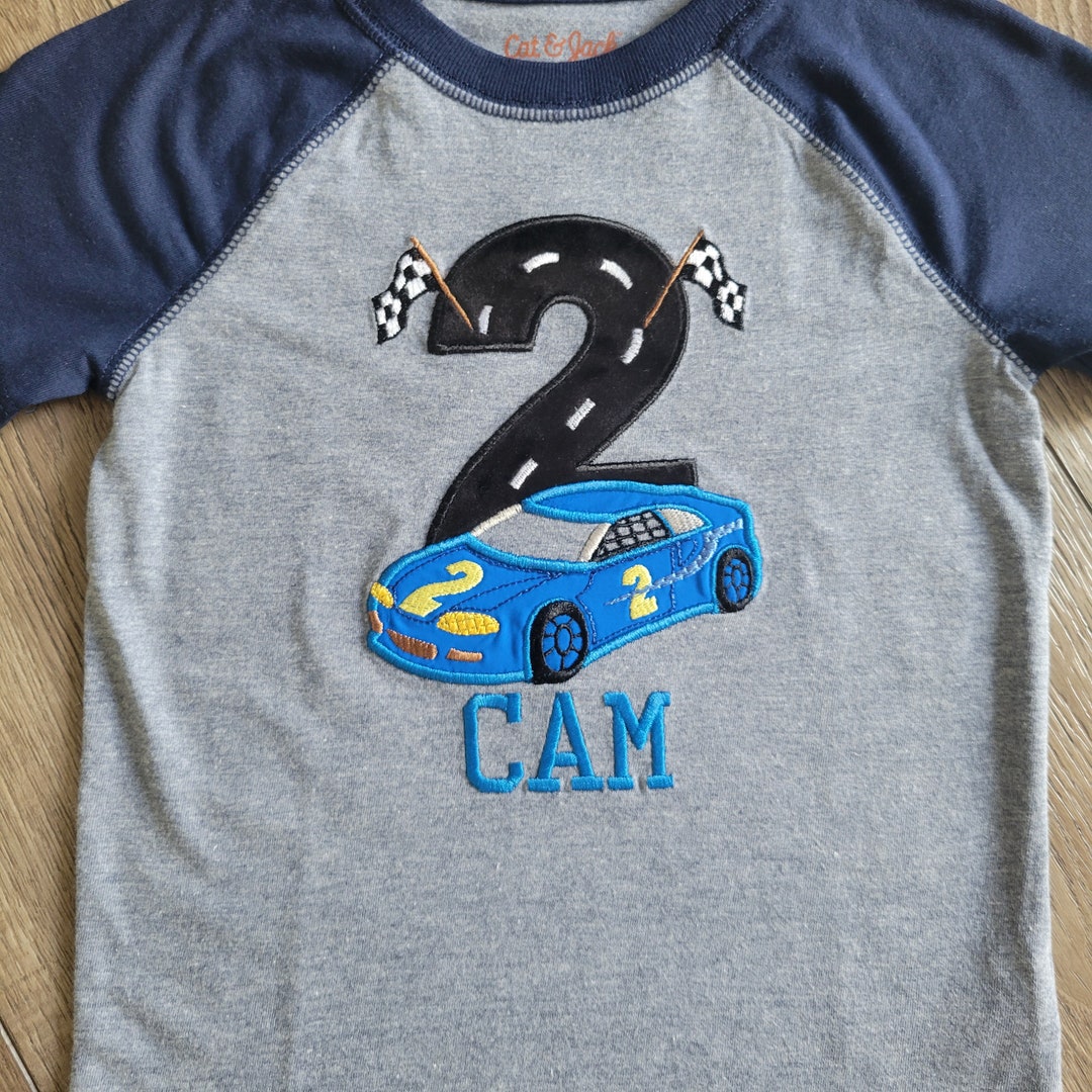 Race Car Embroidery Birthday Shirt. Race Car Embroidery Sweatshirt. - Etsy