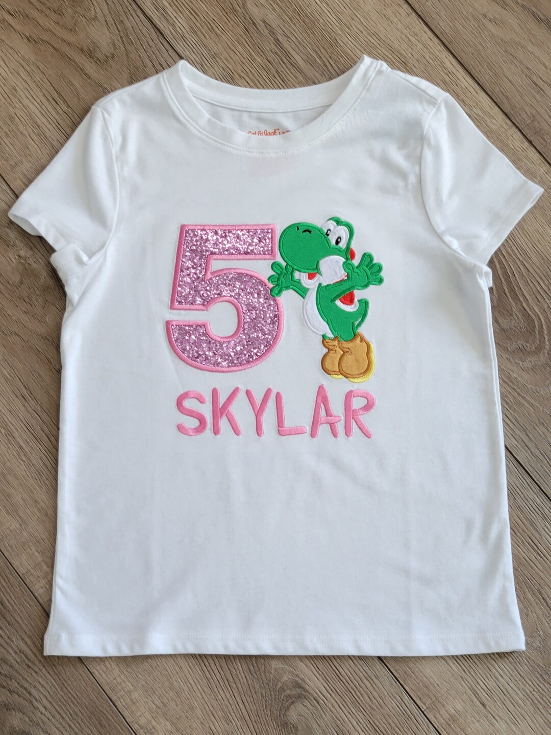 Yoshi Birthday Shirt: Dinosaur Embroidery, Personalized Applique - Etsy