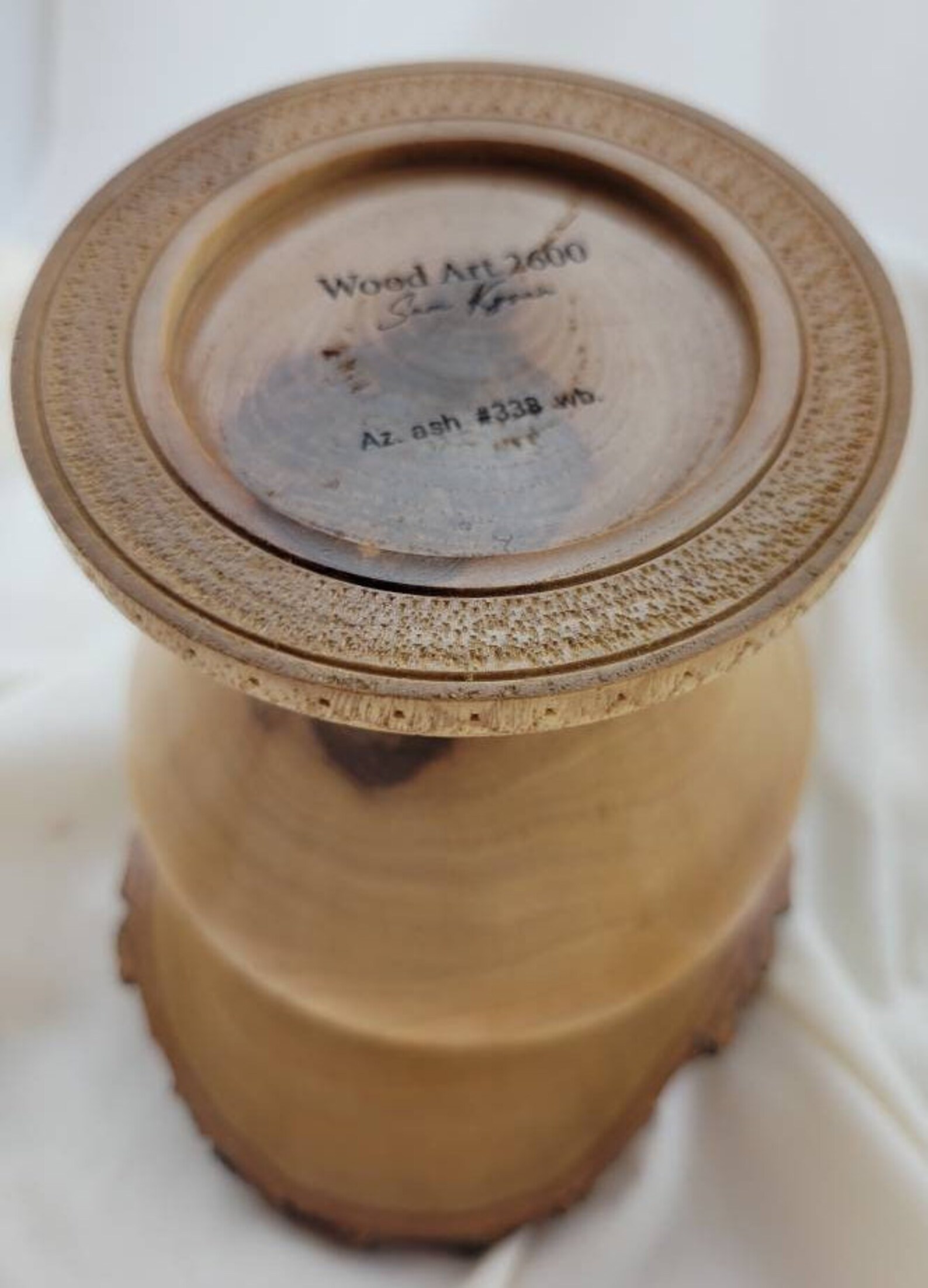 338 Live Edge Arizona Ash Vase, 6x6, Turned Rounded Vase, Flared Live ...