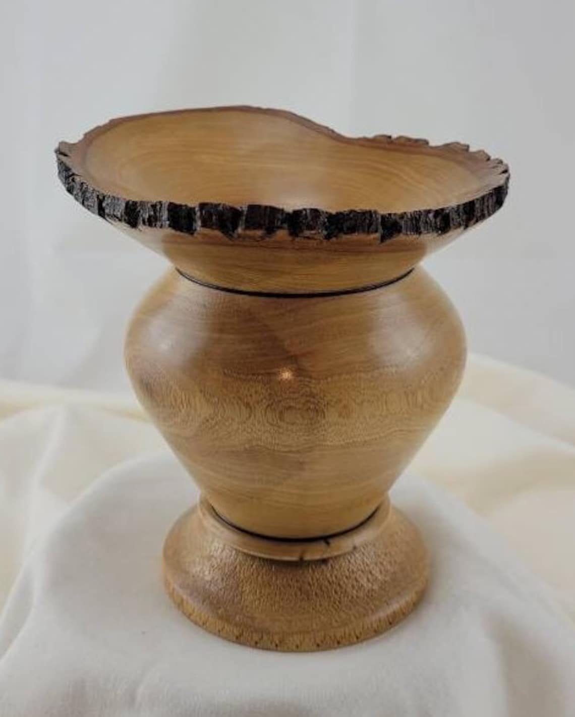 338 Live Edge Arizona Ash Vase, 6x6, Turned Rounded Vase, Flared Live ...