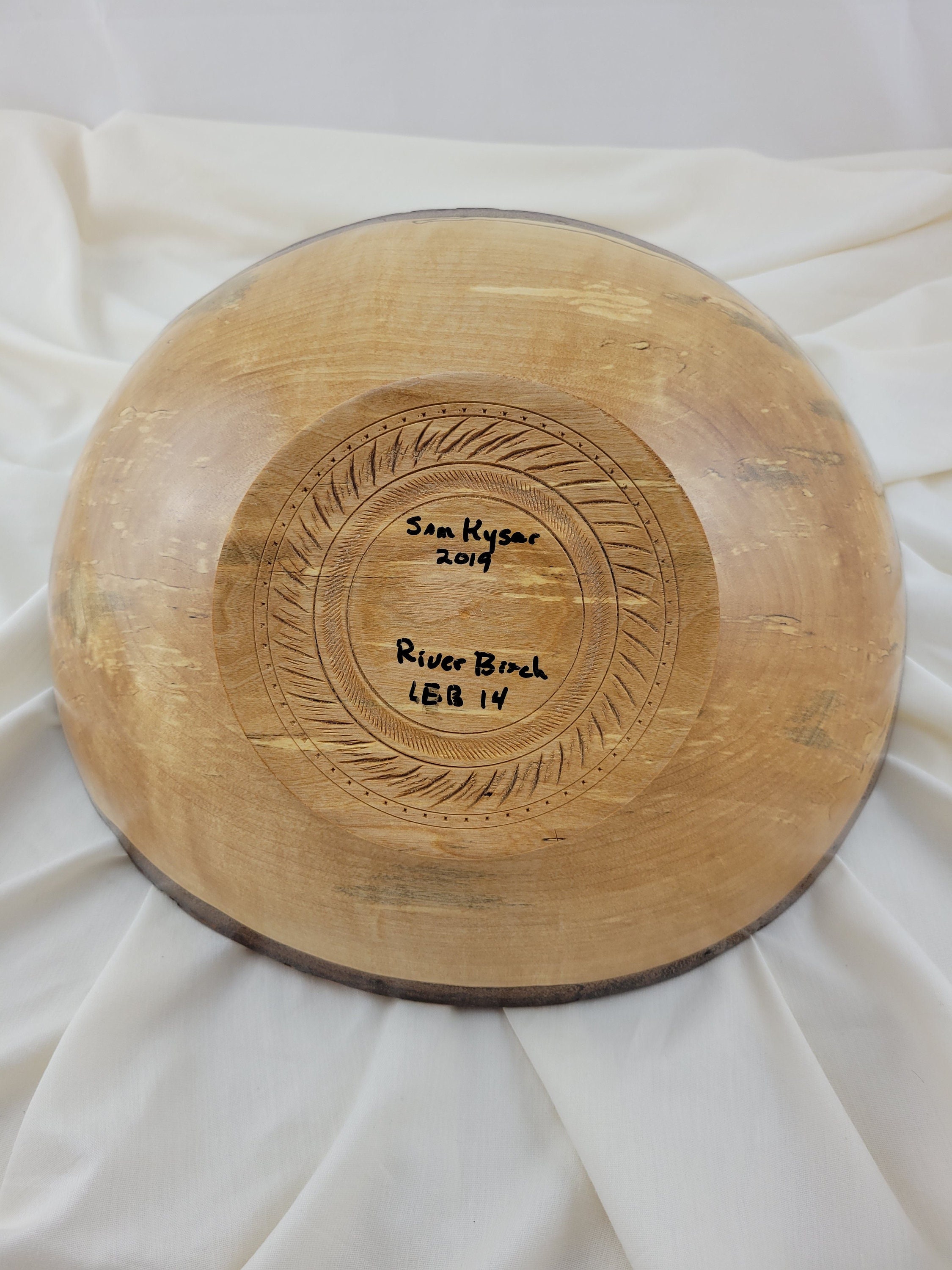 14 Live Edge Spalted River Birch Bowl,15.5x6 Bowl, Bread Bowl, Fruit ...