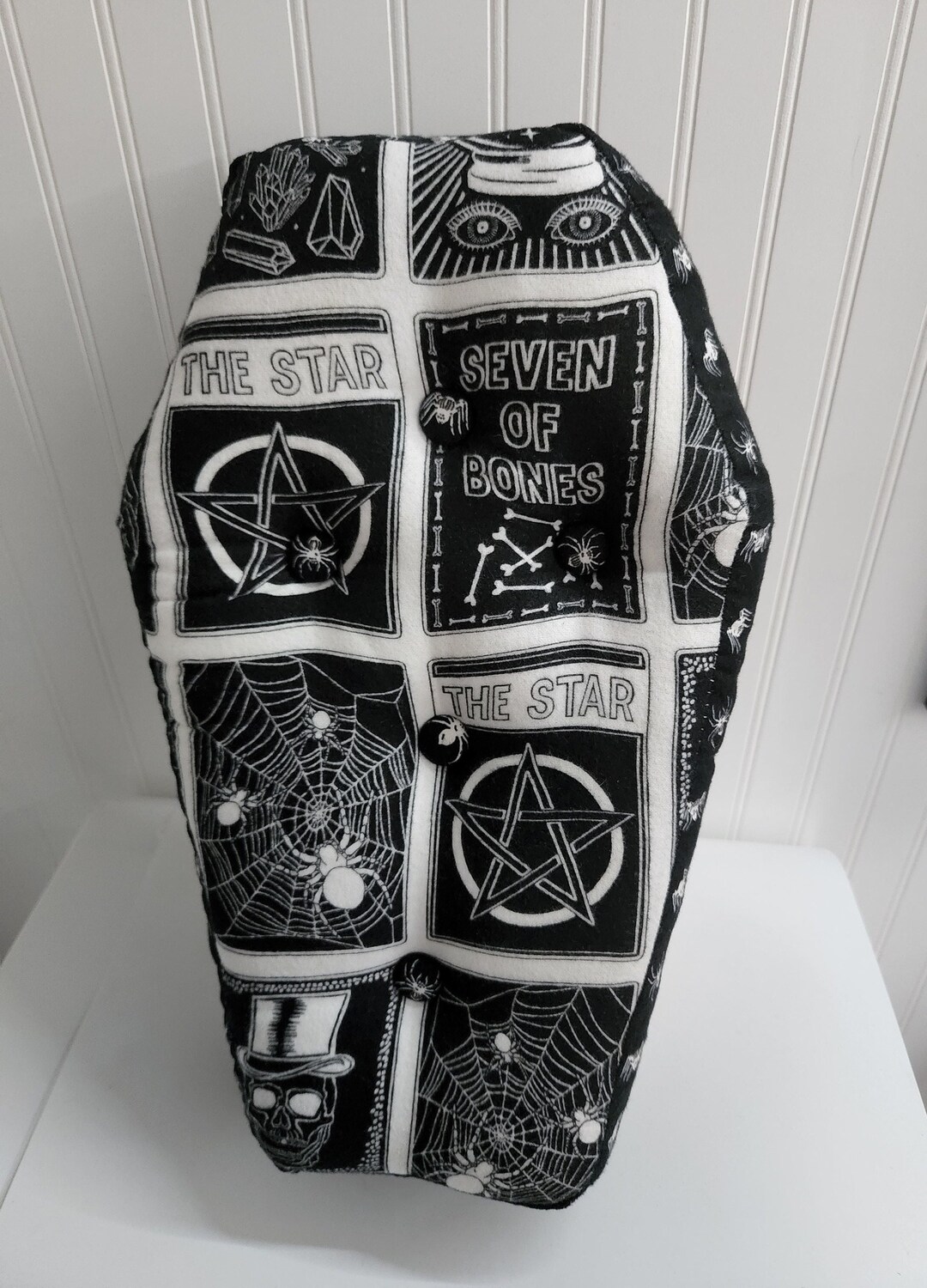 Coffin Shaped Tufted Box Cushion Flannel Pillow Handmade in Gothic ...