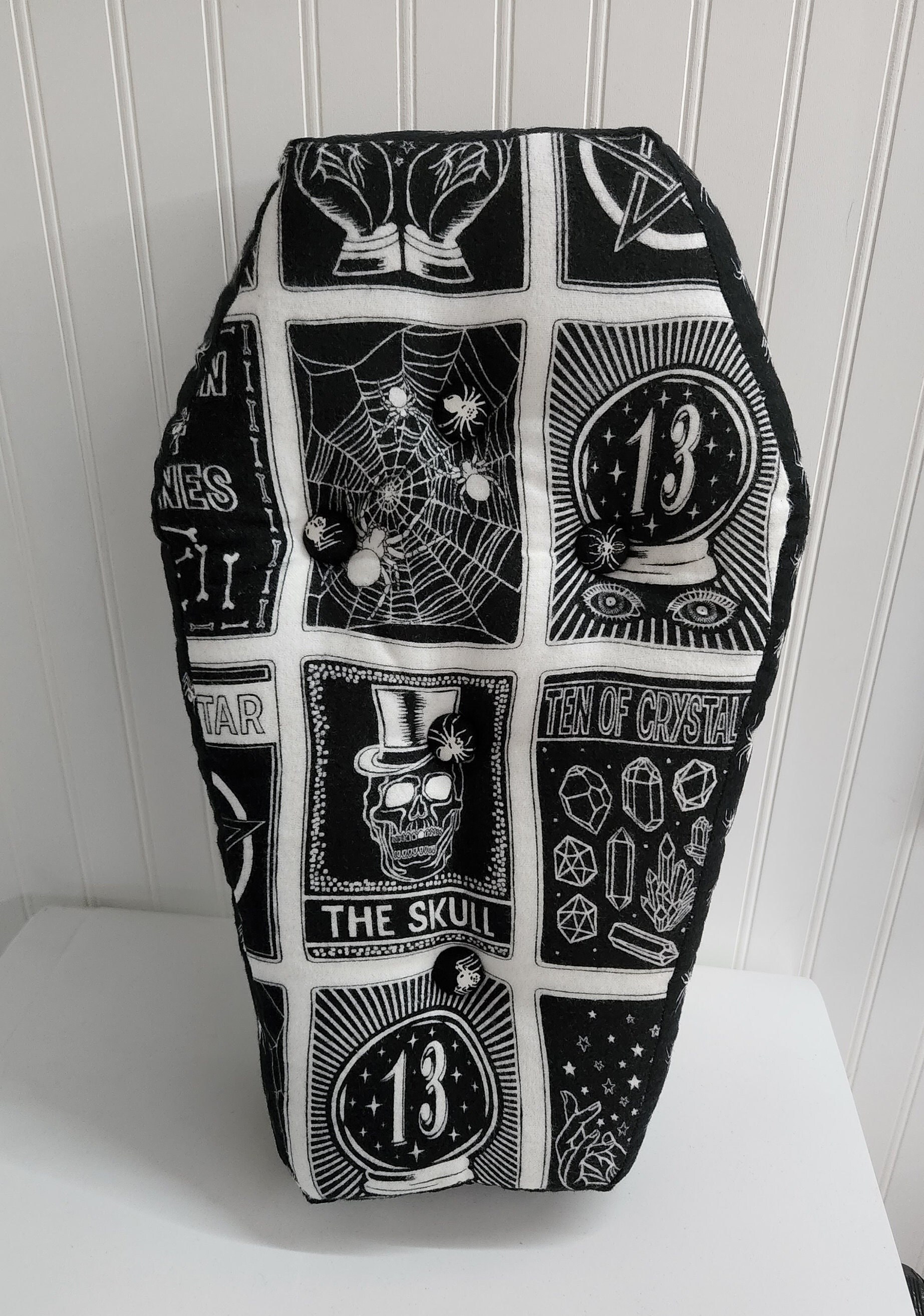 Coffin Shaped Tufted Box Cushion Flannel Pillow Handmade in Gothic ...