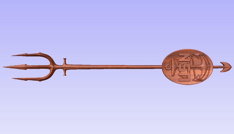 USN CPO Paddle Trident | CAD Model for Cnc, 3D Printing, and 3D ...