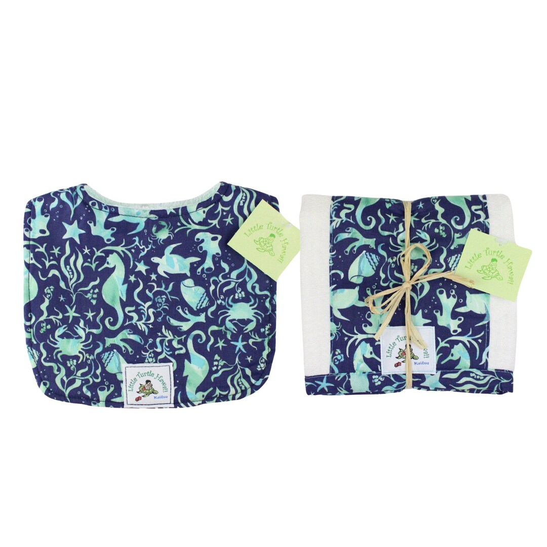Hawaiian Baby Gift Set Bib and Burp Cloth Made in Hawaii Hawaiian Baby ...