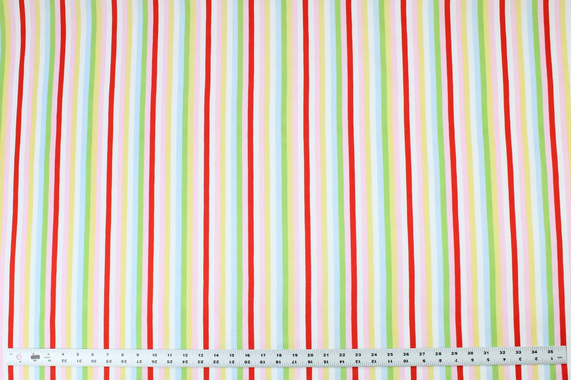 Fabric Primary Stripes Bright Stripe Fabric By the Yard: | Etsy