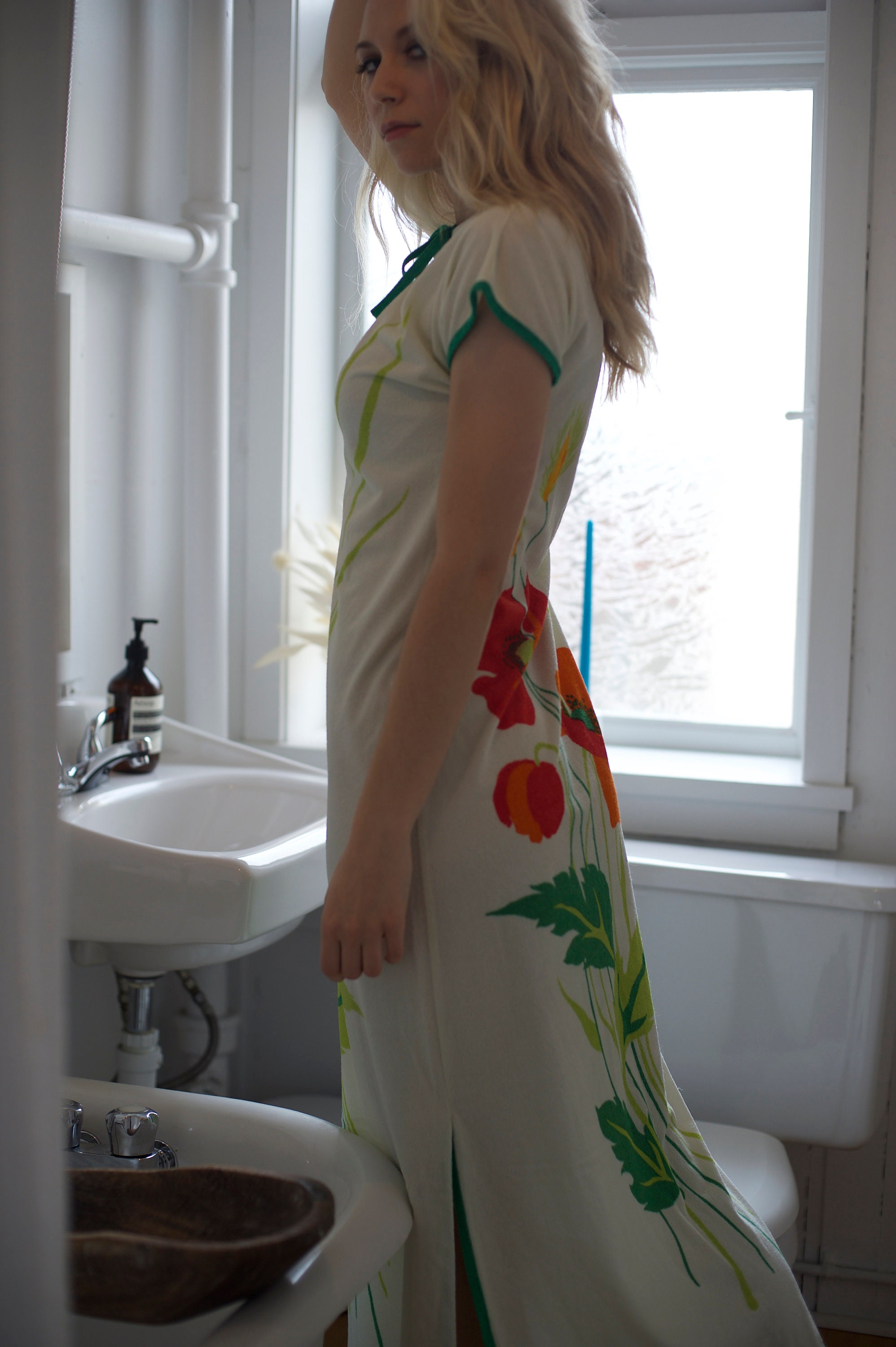 1970s Terry Cloth Poppy Dress - Etsy