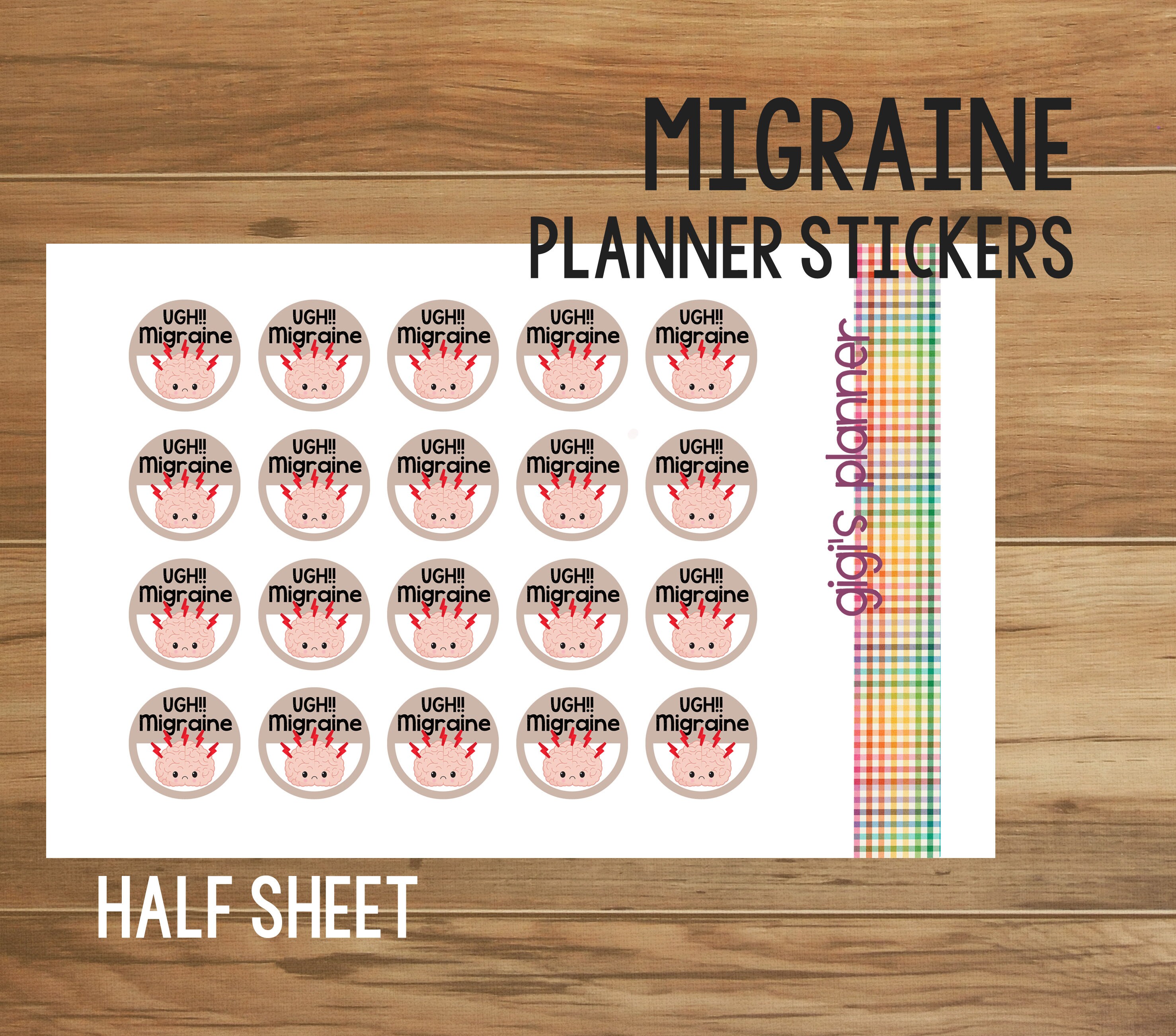 Paper & Party Supplies Stickers, Labels & Tags Headache and Allergies ...