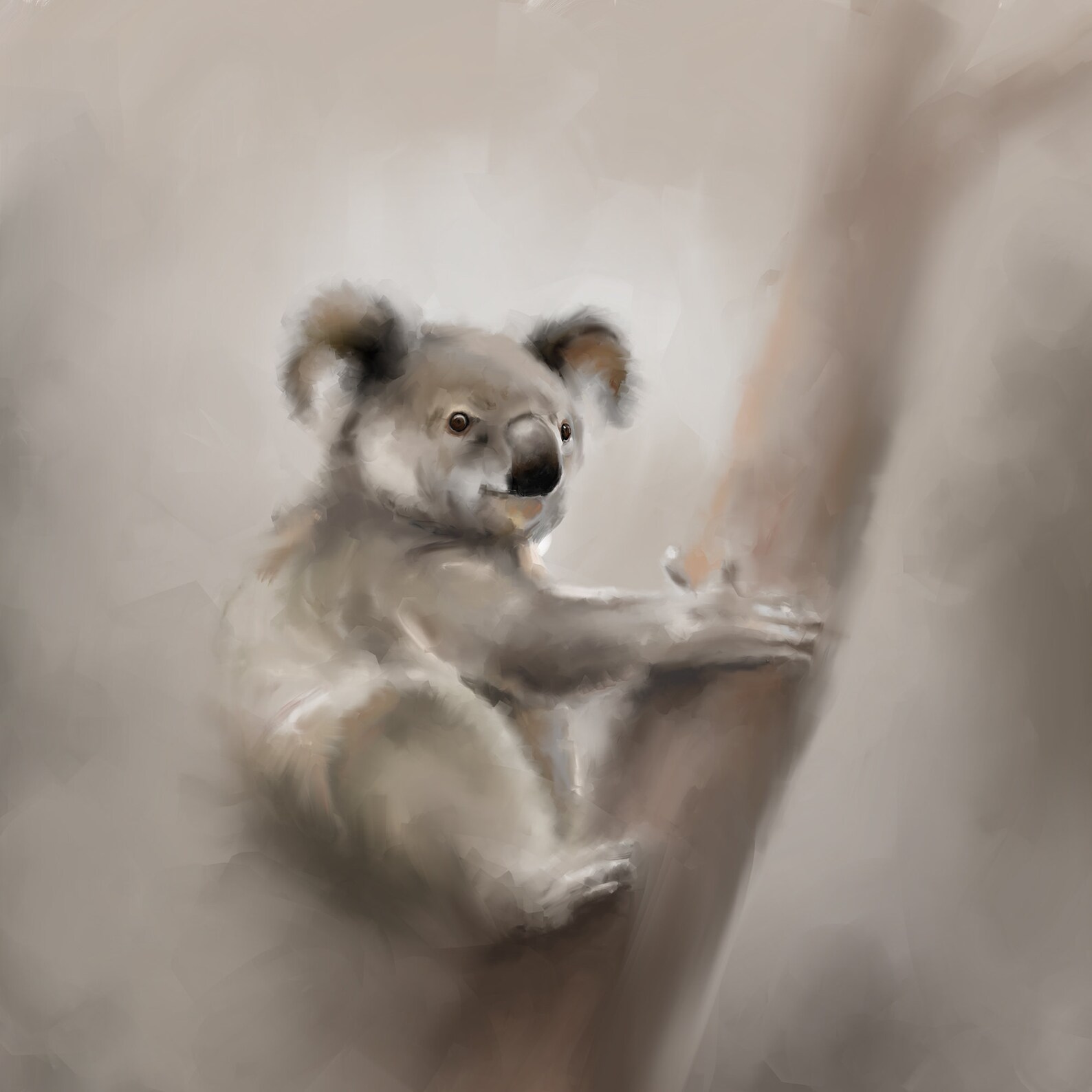 Digital Wall Art KOALA , Oil Painting Printable, Perfect Wall ...