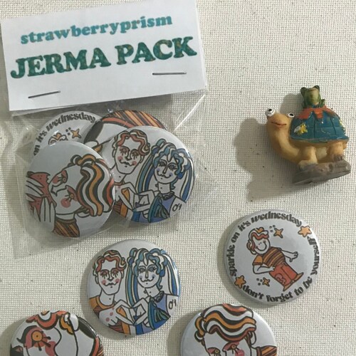4 Pack Retro Style Jerma Button Pins 37 Mm - Etsy