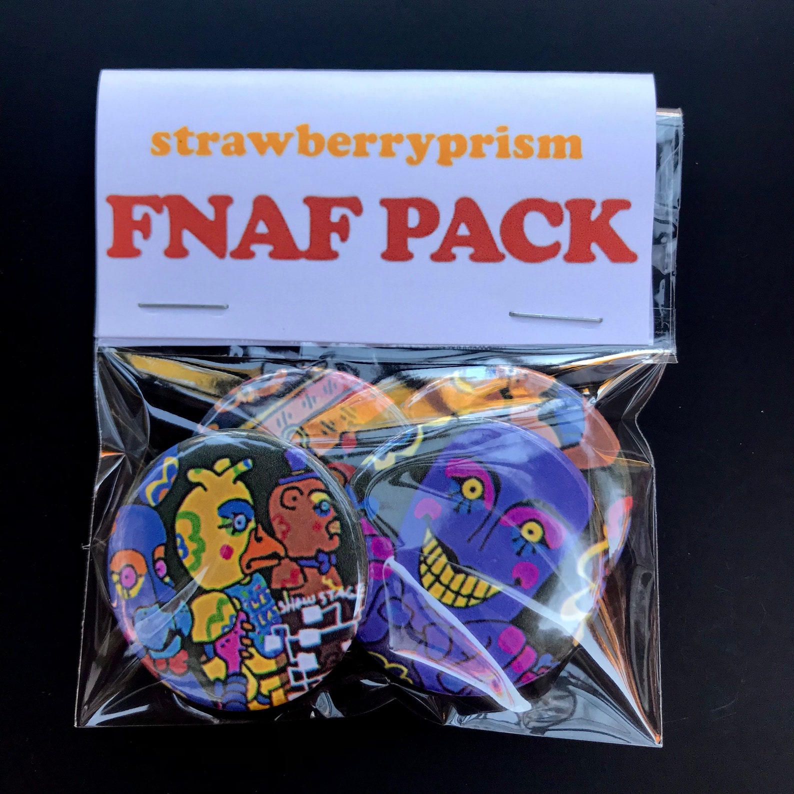 4 Pack Retro Style FNAF Button Pins 37 Mm - Etsy