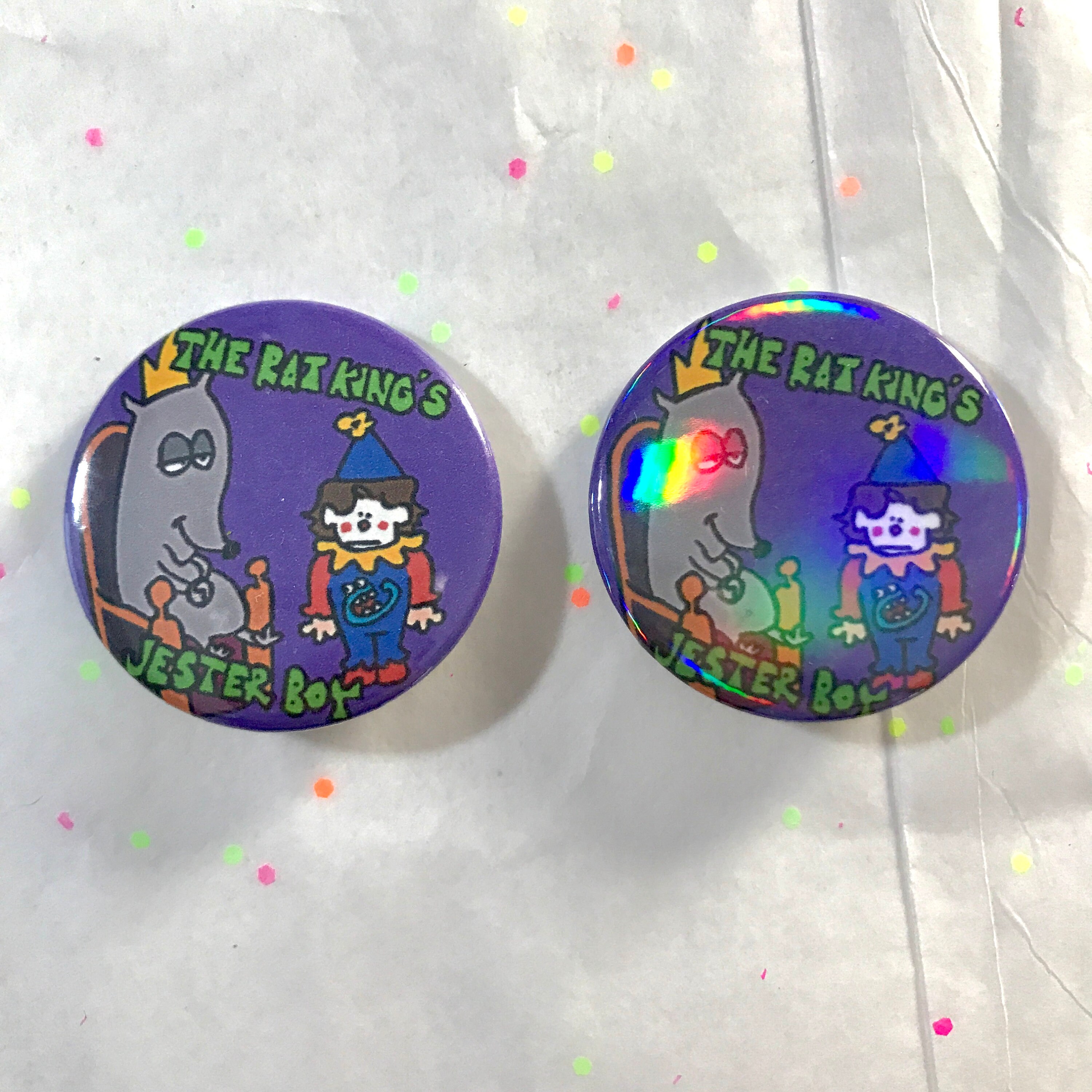 4 Pack Holographic or Plain 80s Jerma Button Pins 37 Mm - Etsy