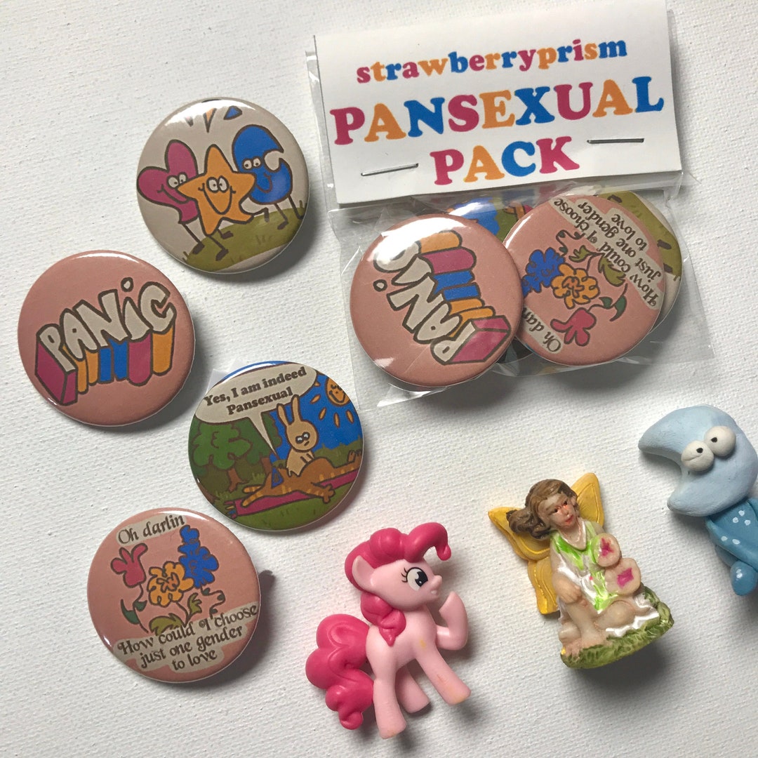4 Pack Retro Style Pansexual Button Pins ( 37 Mm ) - Etsy