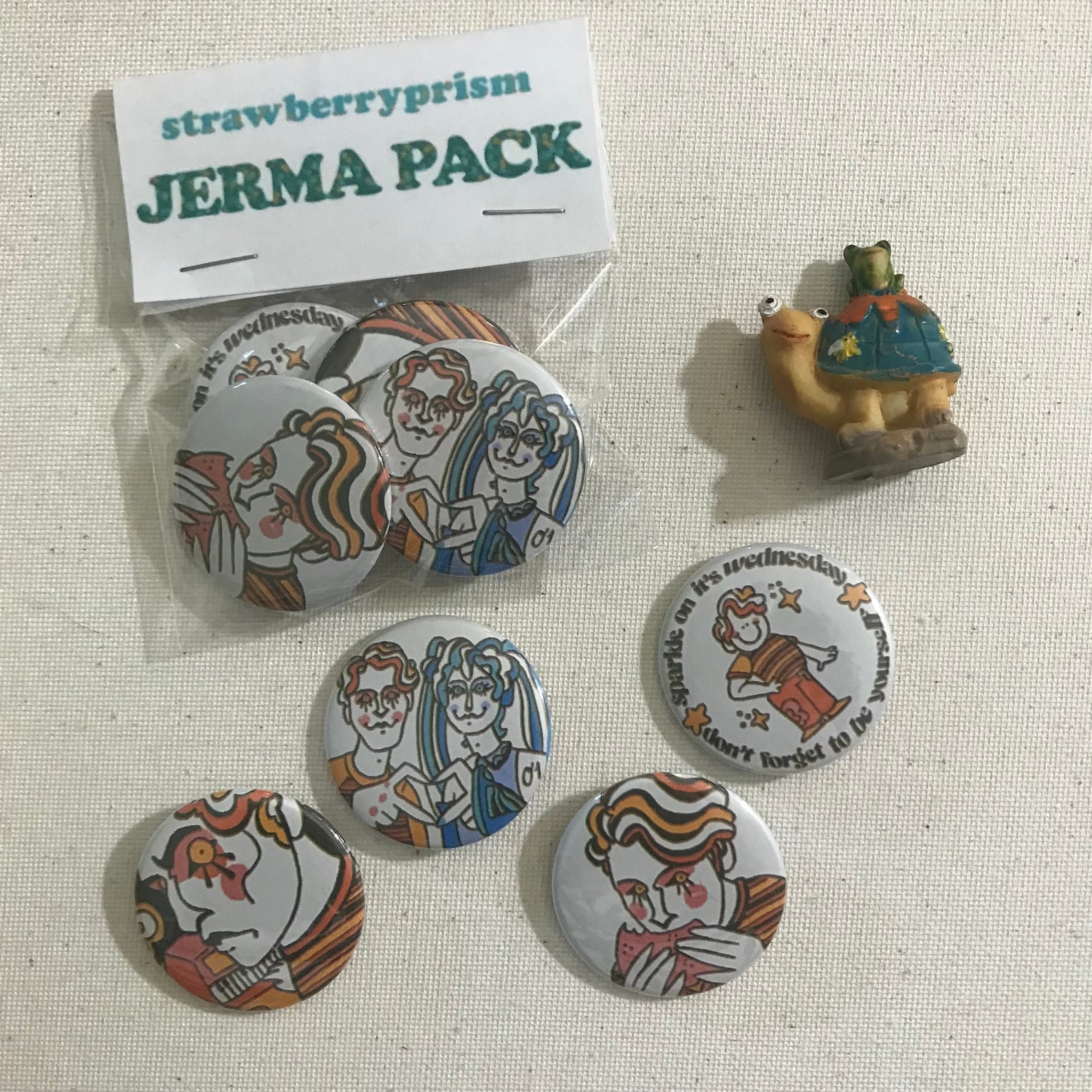 4 Pack Retro Style Jerma Button Pins 37 Mm - Etsy