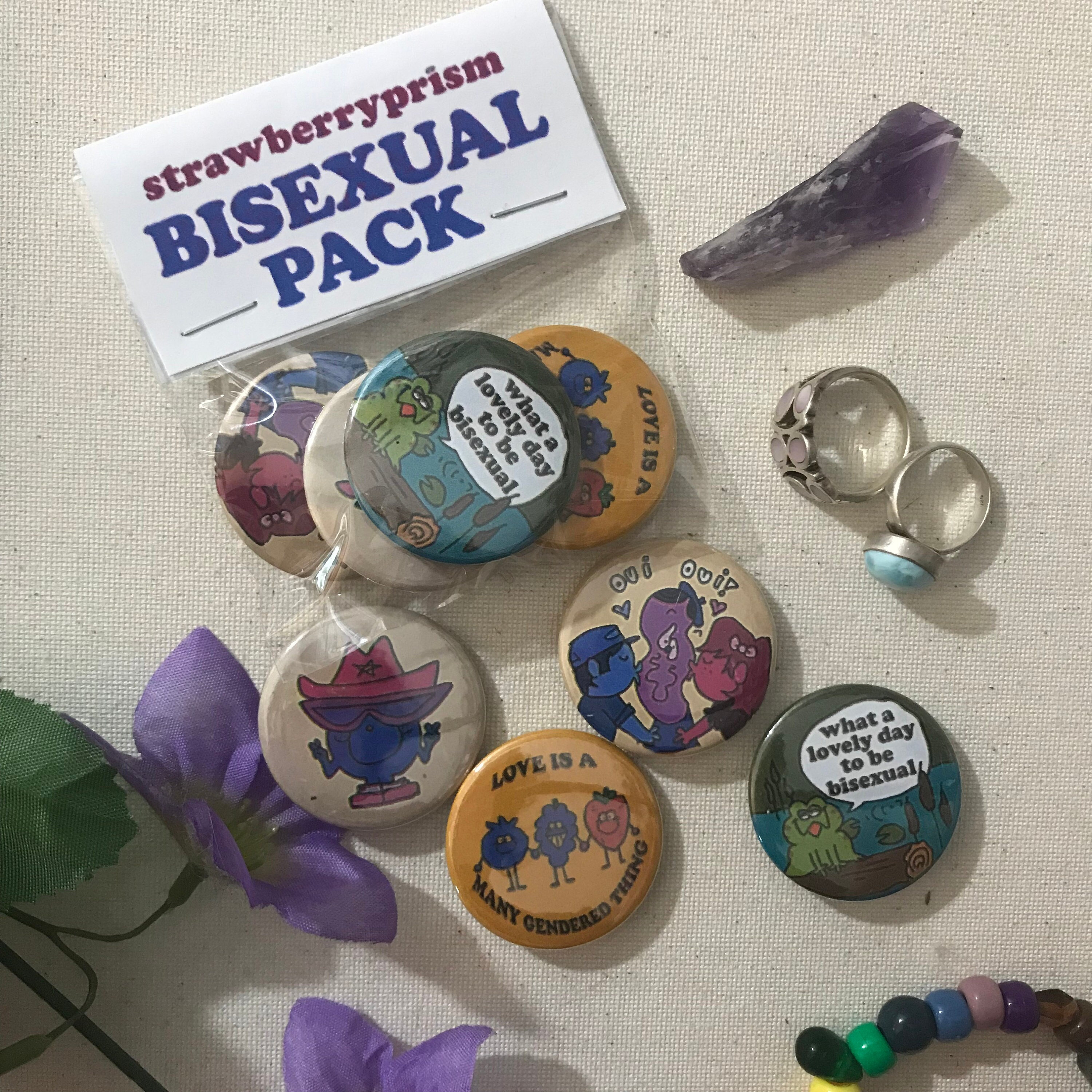 4 Pack Retro Style Bisexual Button Pins 37 Mm - Etsy