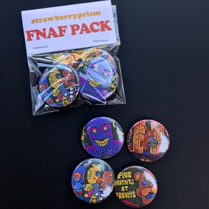 4 Pack Retro Style FNAF Button Pins ( 37 Mm ) - Etsy