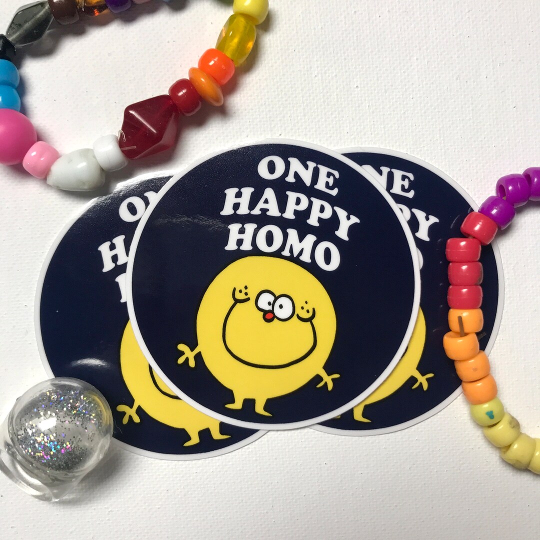 One Happy Homo 3" Sticker - Etsy