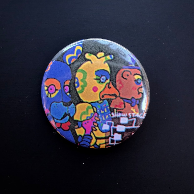 4 Pack Retro Style FNAF Button Pins 37 Mm - Etsy