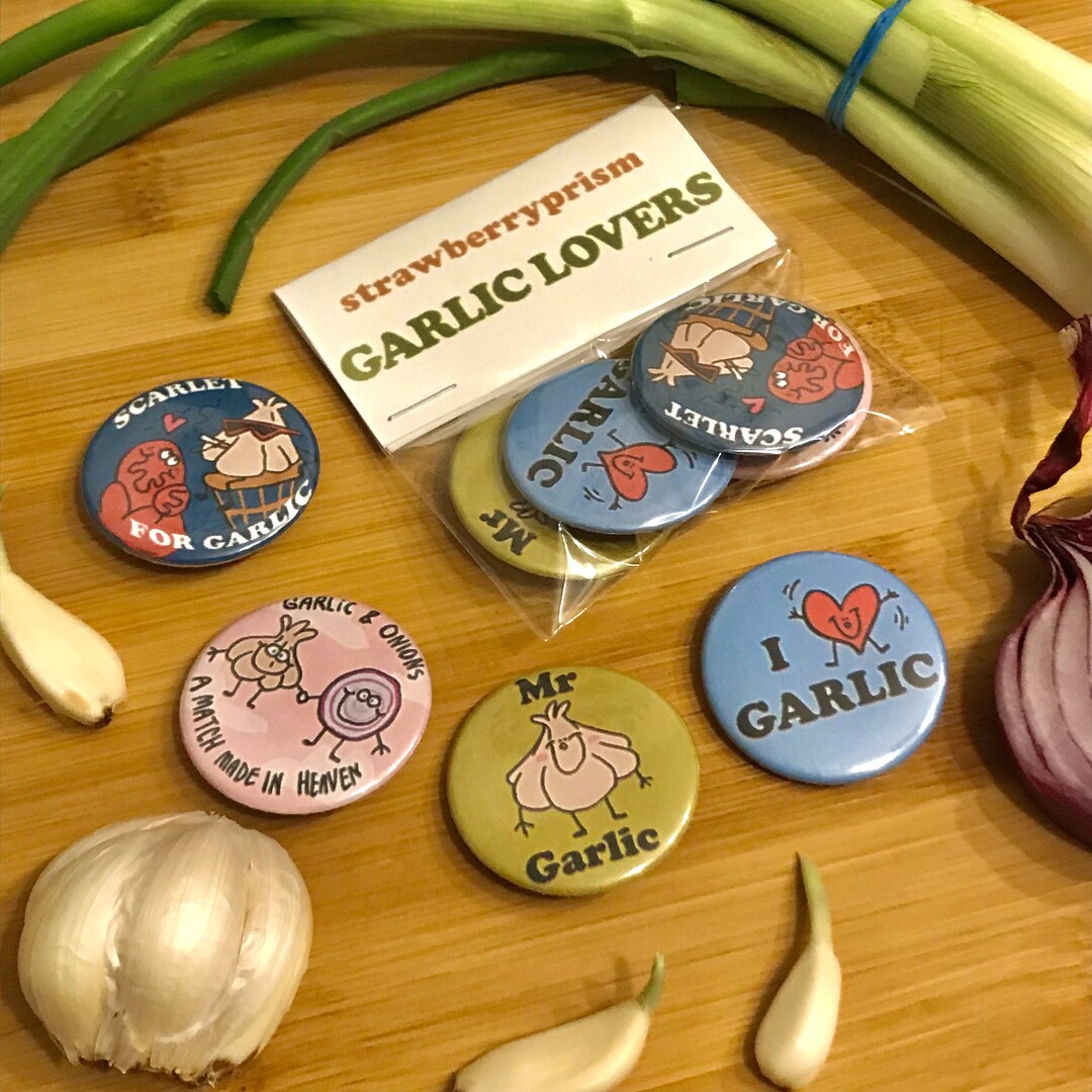 4 Pack Garlic Lovers Button Pins ( 37 Mm ) - Etsy