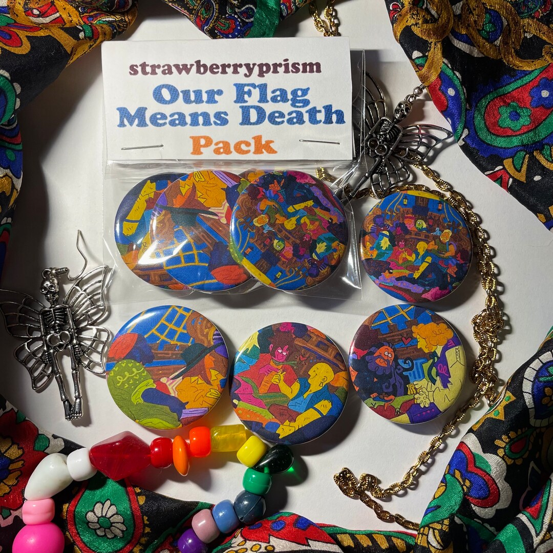 4 Pack Retro Style Our Flag Means Death Button Pins ( 37 Mm ) - Etsy