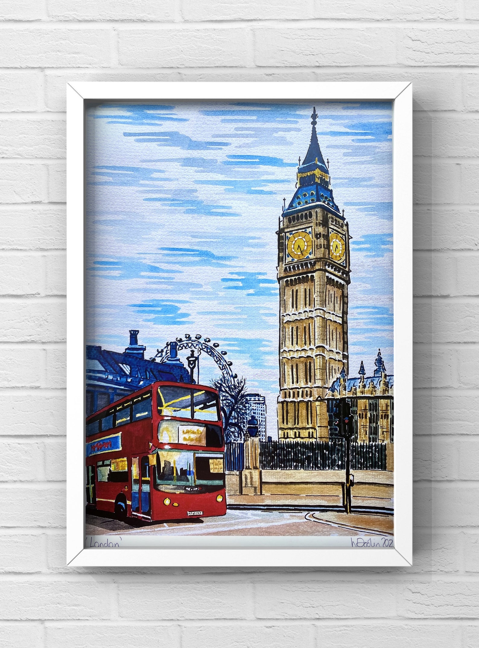 A4 Art Print of Original Watercolour Painting london by Wendy Doolin ...