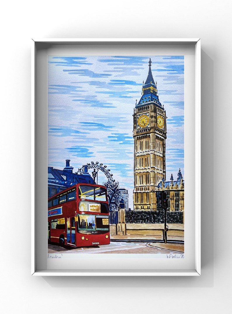 A4 Art Print of Original Watercolour Painting london by Wendy Doolin ...