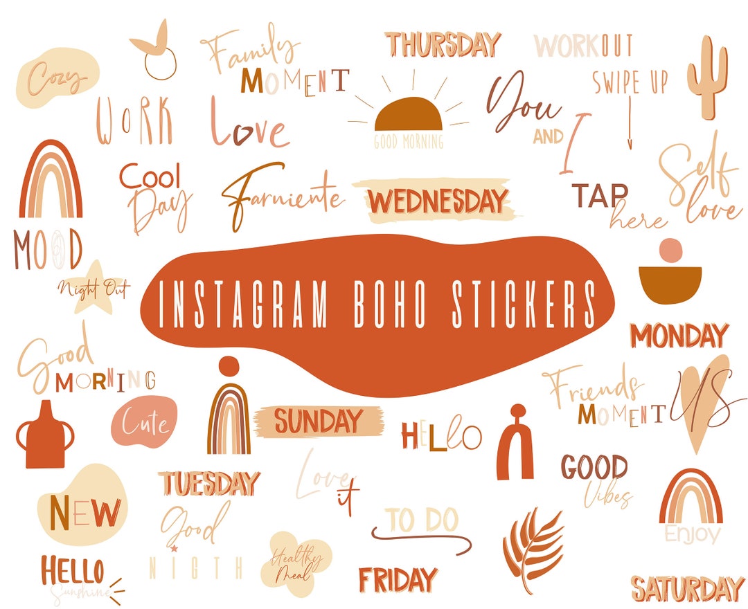 Instagram Boho Story Stickers, Boho Instagram Sticker, Nude Sticker ...